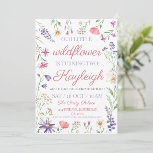 Spring Wildflower Birthday Party Invitation | Zazzle