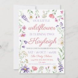 Spring Wildflower Birthday Party Invitation | Zazzle