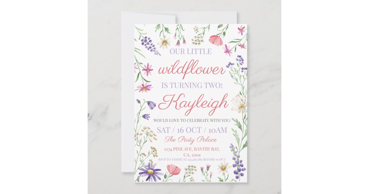 Spring Wildflower Birthday Party Invitation | Zazzle