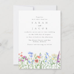 Spring Wildflower Boho Garden Wedding Invitation | Zazzle