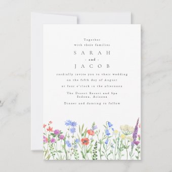 Spring Wildflower Boho Garden Wedding Invitation | Zazzle