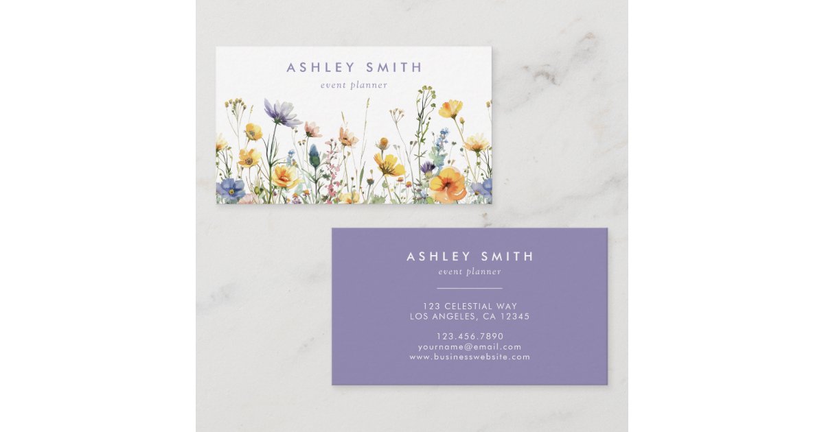 Spring Wildflower Business Card | Zazzle