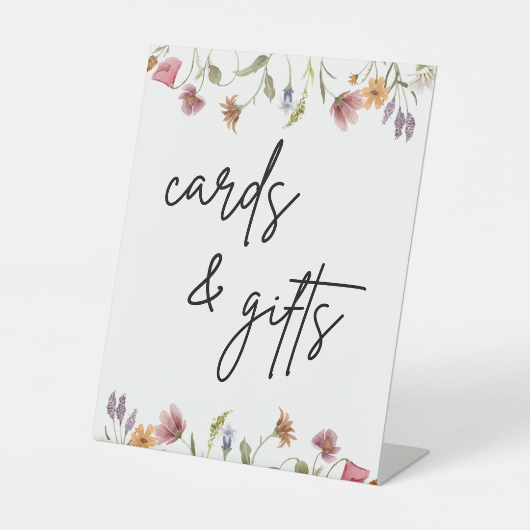Spring Wildflower Cards and Gifts Table Sign | Zazzle