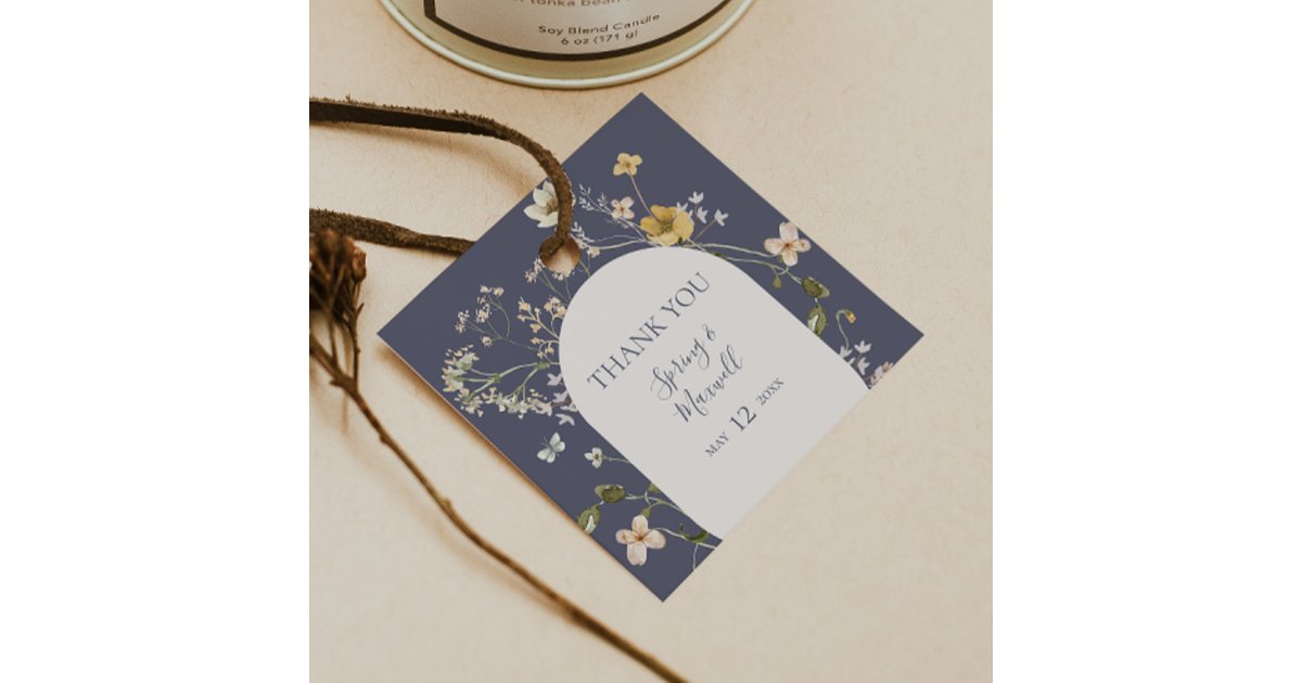 Spring Wildflower | Dusty Purple Thank You Favor Tags | Zazzle
