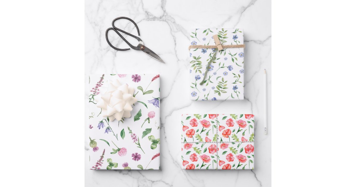 Spring Wildflower Essential Wrapping Paper Sheets | Zazzle