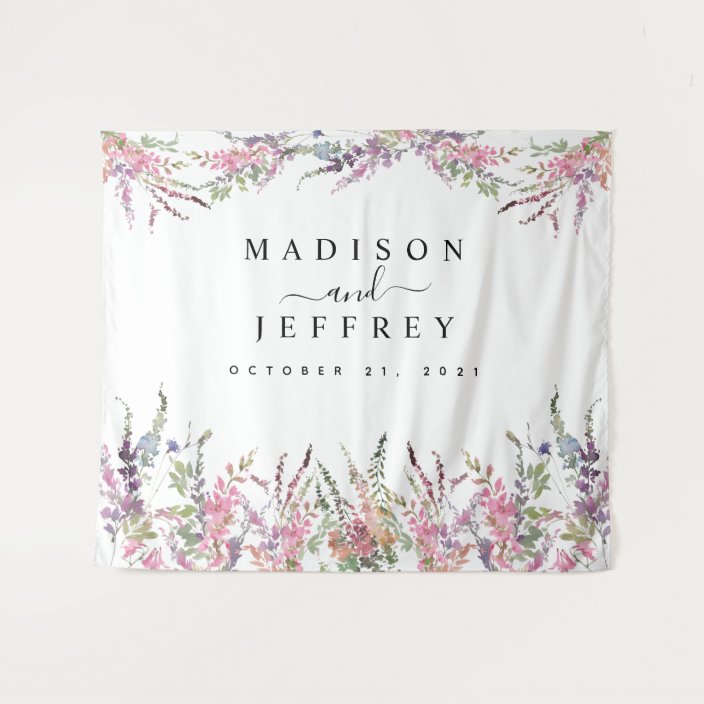 Spring Wildflower Floral Wedding Backdrop | Zazzle.com