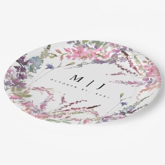 Spring Wildflower Floral Wedding Paper Plate | Zazzle