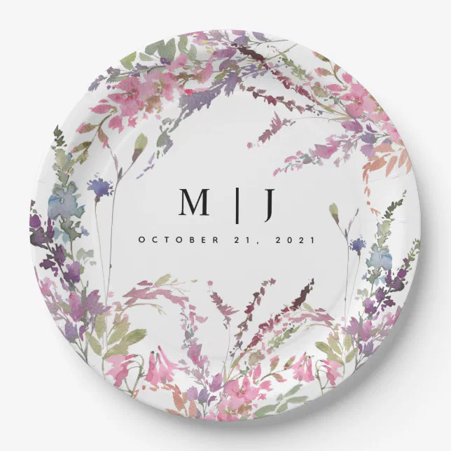 Spring Wildflower Floral Wedding Paper Plate | Zazzle