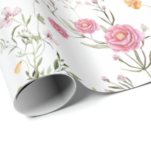 Spring Wildflower Meadow Flower Garden Greenery Wrapping Paper | Zazzle