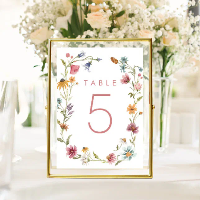 Spring Wildflower Party Floral Table Numbers | Zazzle