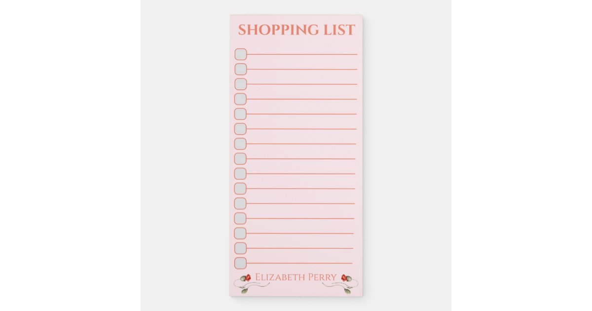 Spring Wildflower Poppy Floral Shopping List Magnetic Notepad | Zazzle