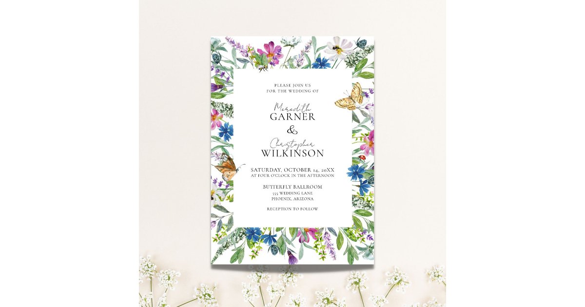 Spring Wildflower Wedding Invitation | Zazzle