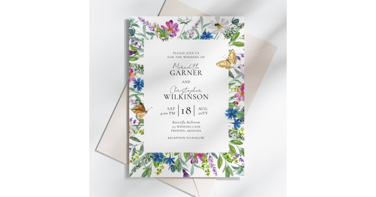 Spring Wildflower Wedding Invitation | Zazzle