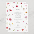 Spring Wildflower Wedding Menu Card | Zazzle