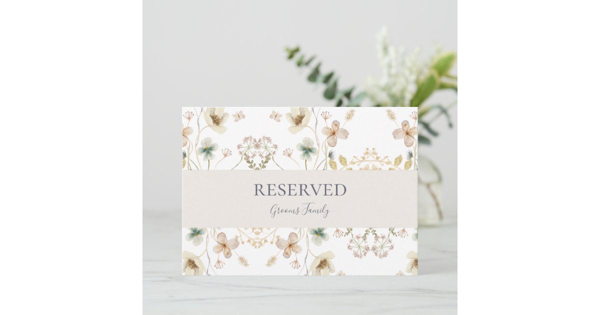 Spring Wildflower | White Reserved Sign | Zazzle