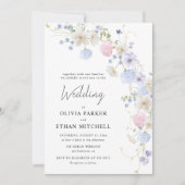 Spring Wildflowers Purple Pink Wedding Invitation | Zazzle