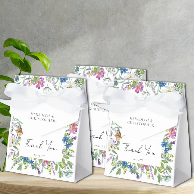 Spring Wildflowers Wedding Favor Boxes | Zazzle