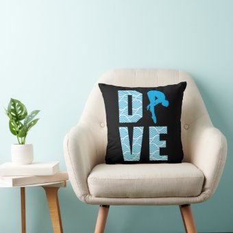 Springboard Diving Gift Diver Platform Springboard Throw Pillow | Zazzle