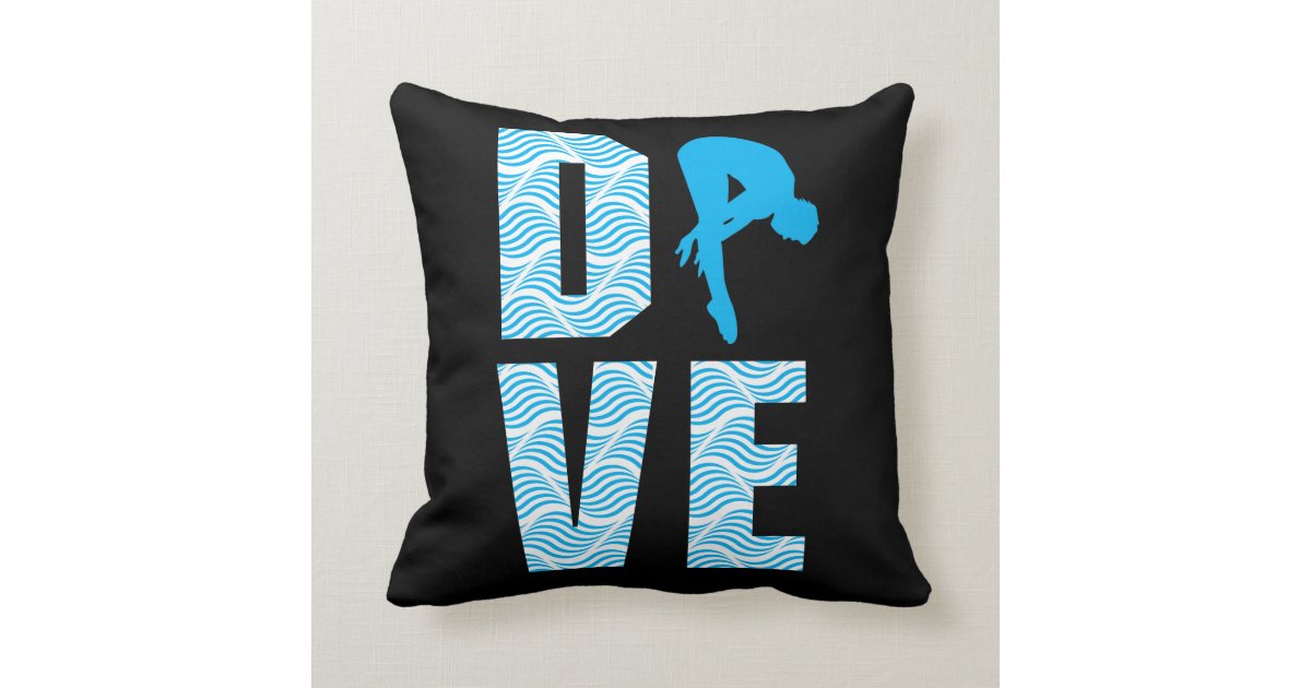 Springboard Diving Gift Diver Platform Springboard Throw Pillow ...