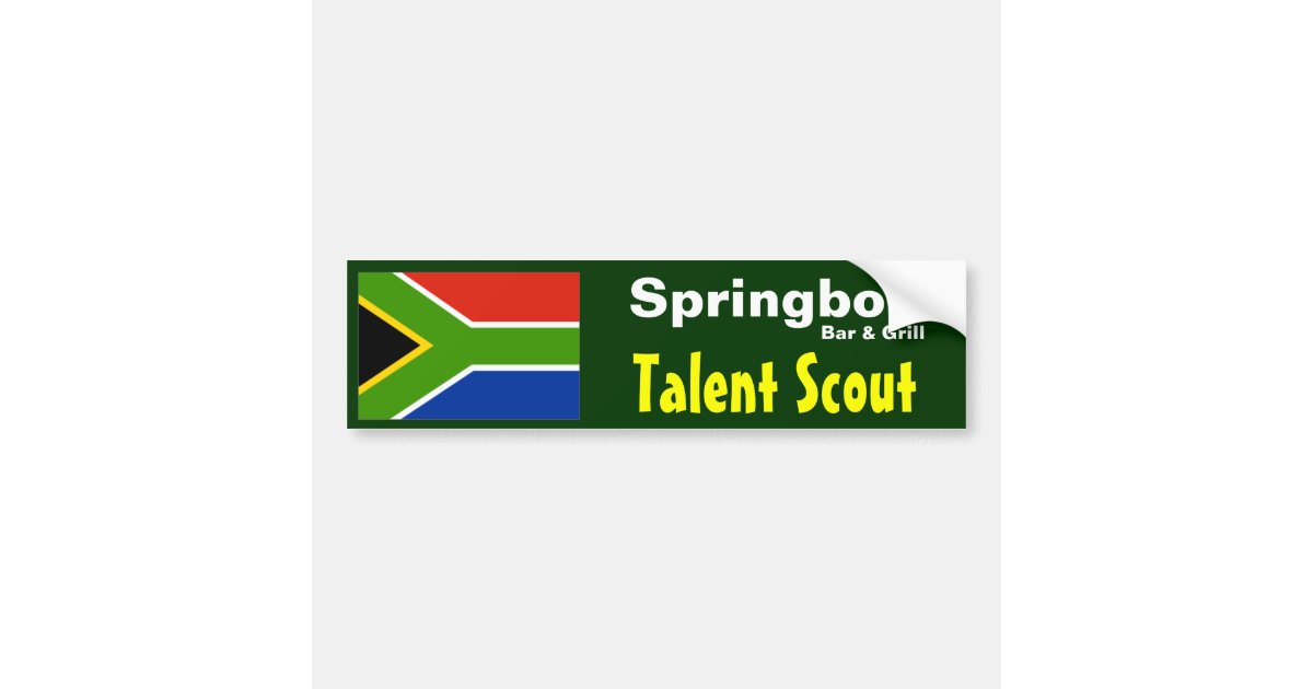 Springbok Bar Talent Scout - Bumper Sticker | Zazzle