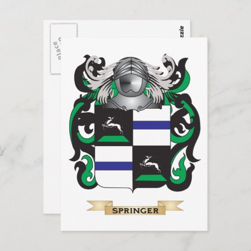 Springer Coat of Arms (Family Crest) Postcard | Zazzle