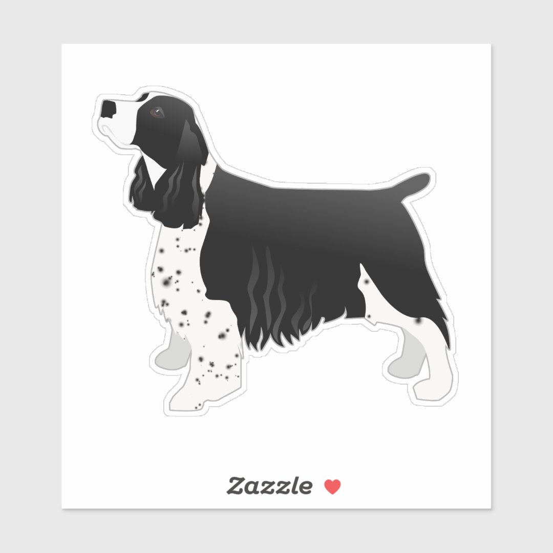 Springer Spaniel Dog Breed Side View Silhouette Sticker | Zazzle
