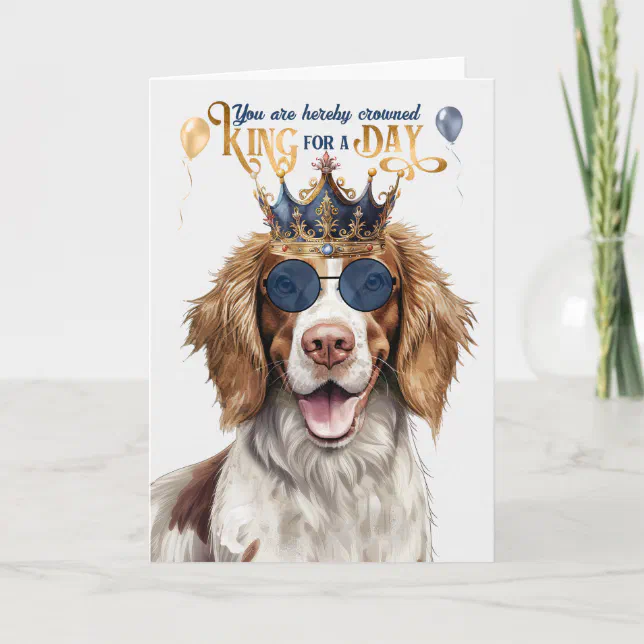 Springer Spaniel Dog King for Day Funny Birthday Card | Zazzle