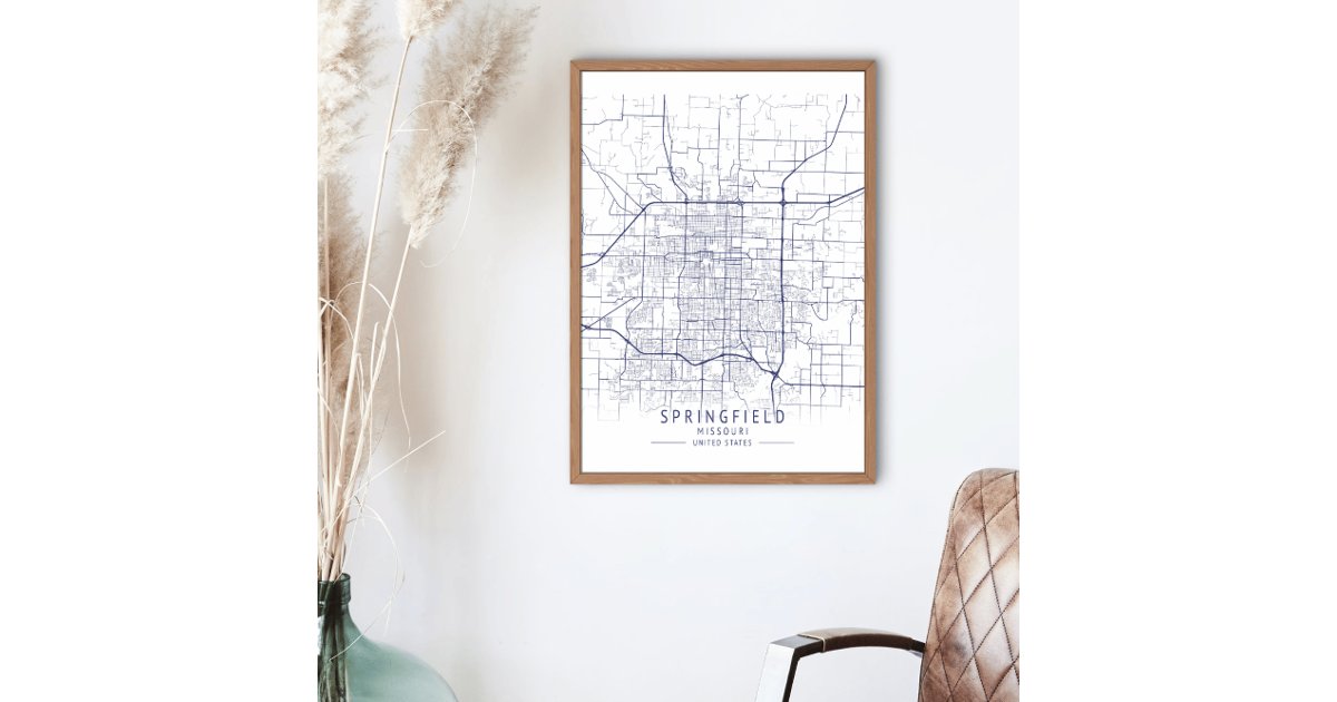 Springfield City Map Poster | Zazzle