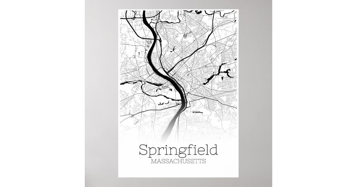 Springfield Map - Massachusetts - City Map Poster | Zazzle