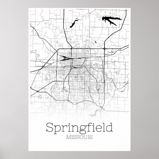 Springfield Map - Missouri - City Map Poster | Zazzle.com
