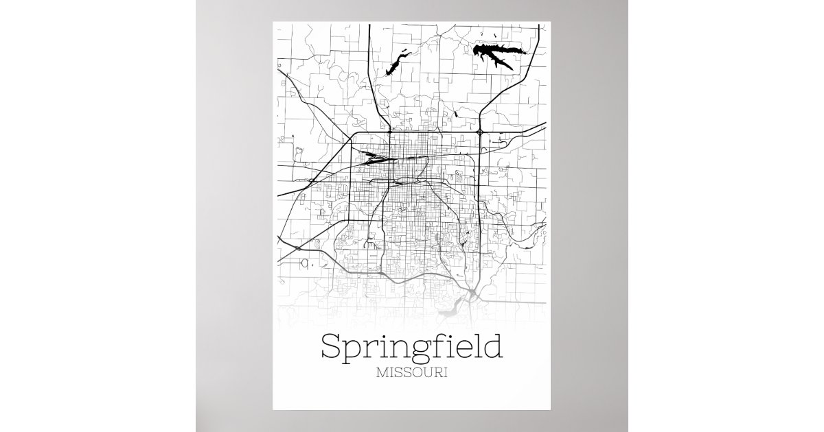 Springfield Map - Missouri - City Map Poster | Zazzle