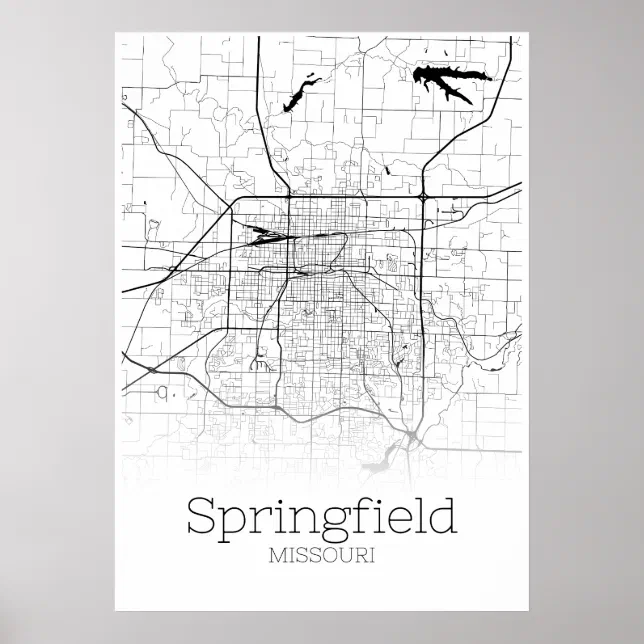 Springfield Map - Missouri - City Map Poster | Zazzle