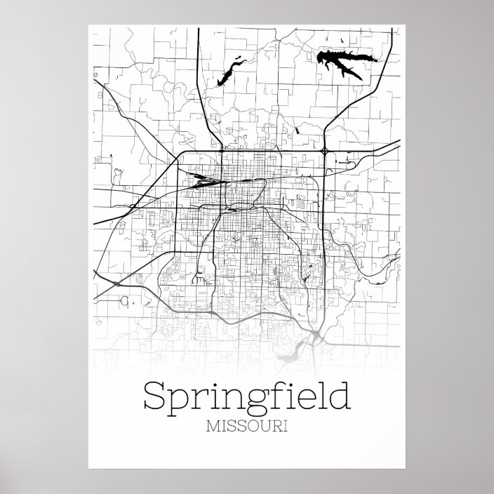 Springfield Map - Missouri - City Map Poster | Zazzle.com