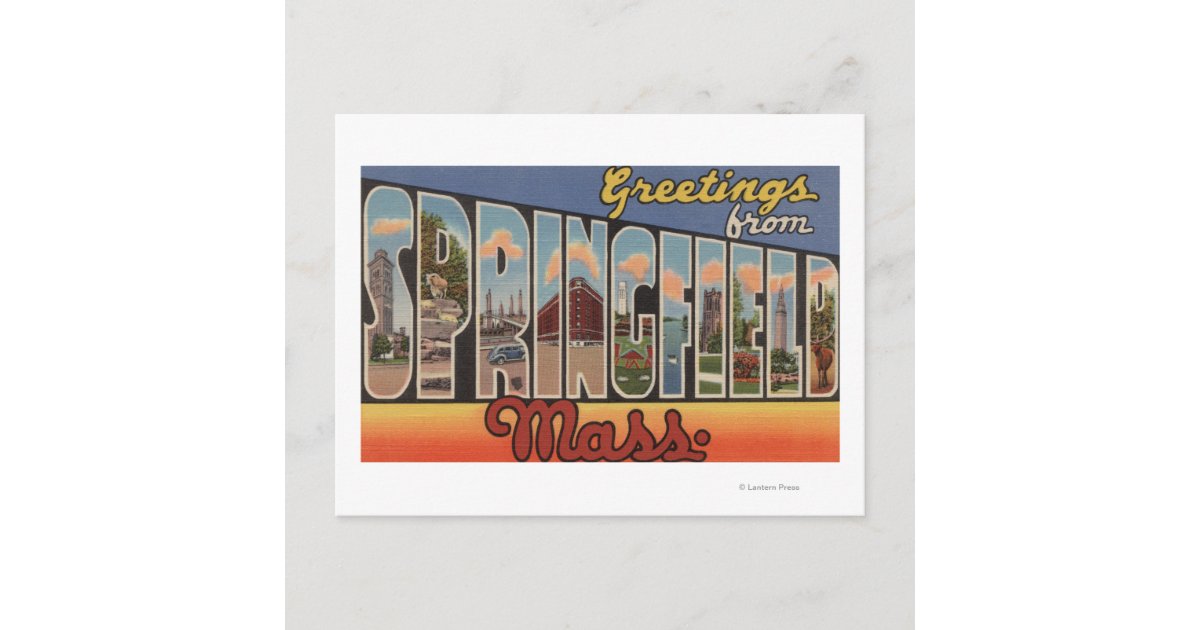 Springfield, Massachusetts - Large Letter Postcard | Zazzle