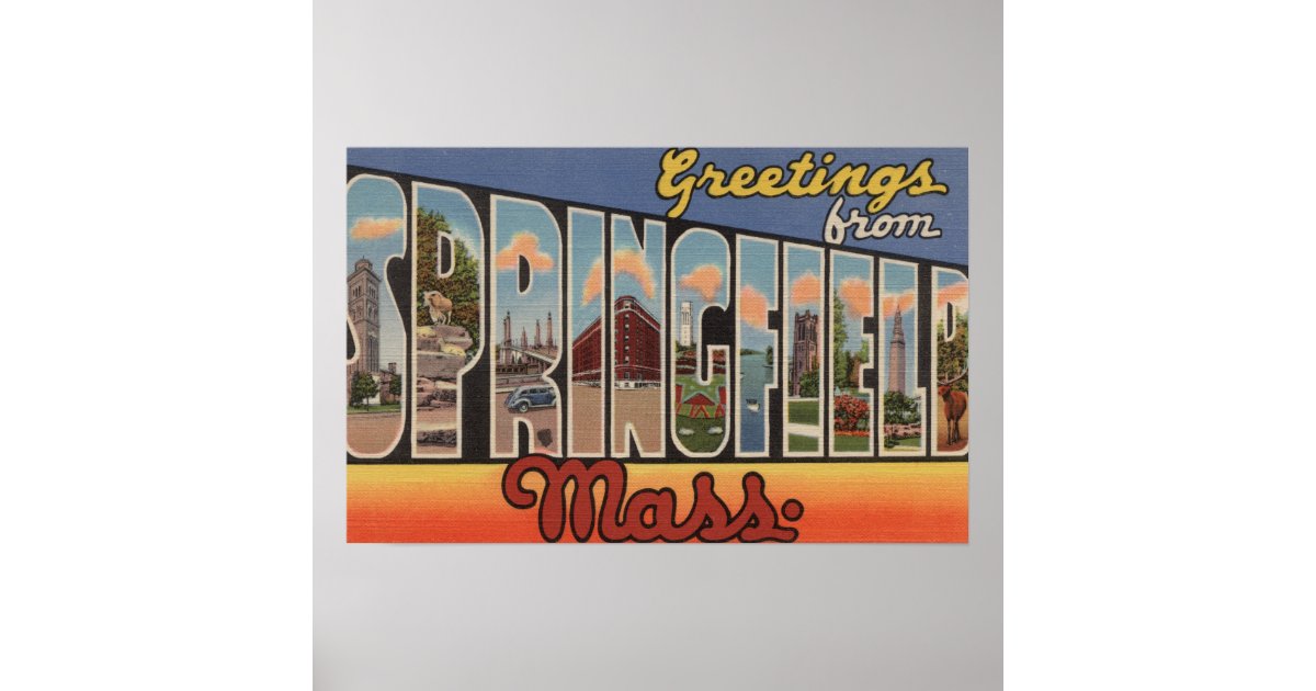 Springfield, Massachusetts - Large Letter Poster | Zazzle