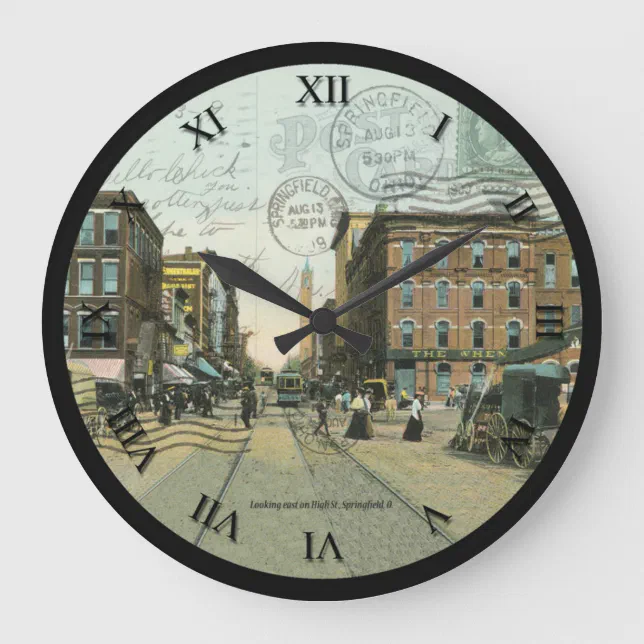 Springfield Ohio Post Card Clock - High St. 1909 | Zazzle