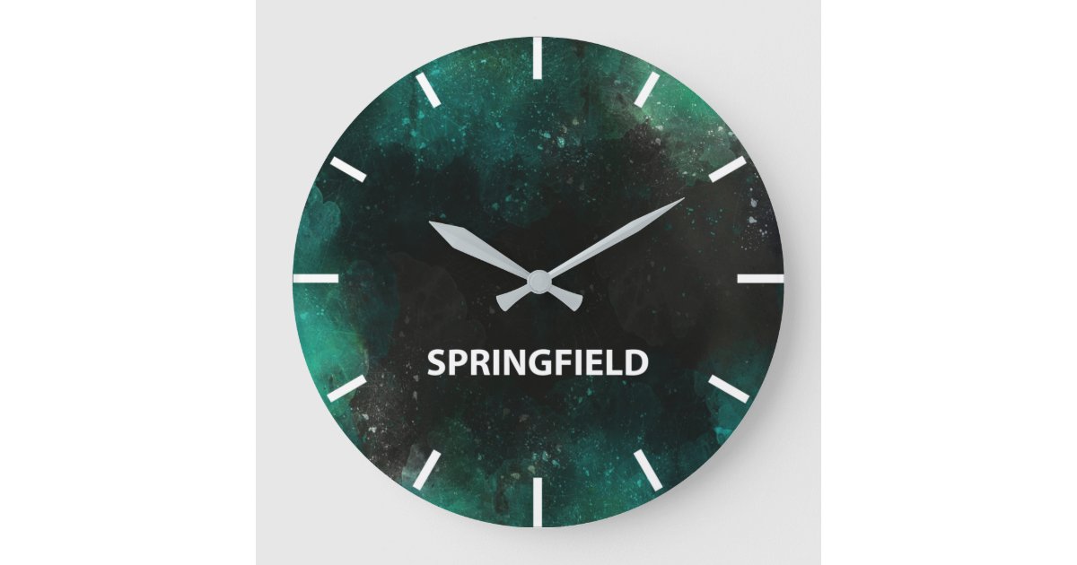 Springfield Time Zone Newsroom Wall Large Clock | Zazzle