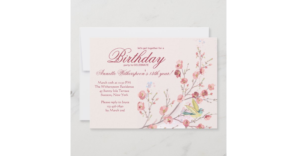 Spring's Embrace Birthday Party Invitation | Zazzle