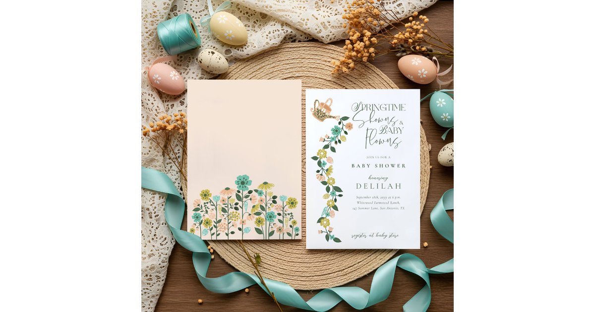 Springtime Baby in Bloom Easter Baby Shower Invitation | Zazzle