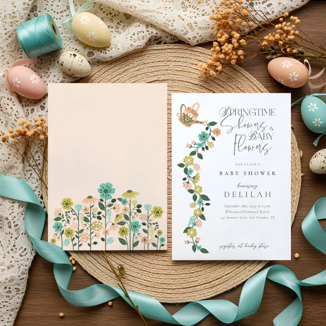 Springtime Baby in Bloom Easter Baby Shower Invitation | Zazzle