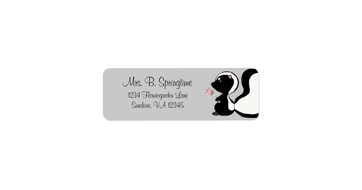 Springtime Baby Skunk Return Address Labels | Zazzle