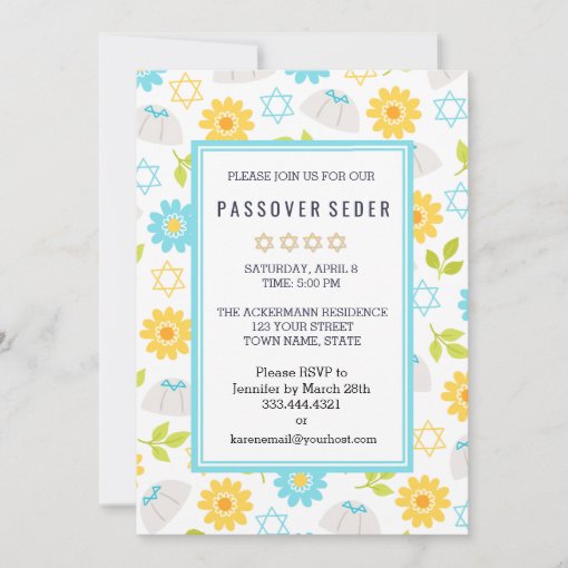 Springtime Floral Passover Sedar Invitations | Zazzle
