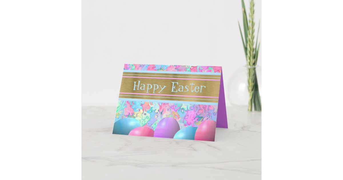 Springtime Happy Easter Eggs Holiday Card | Zazzle