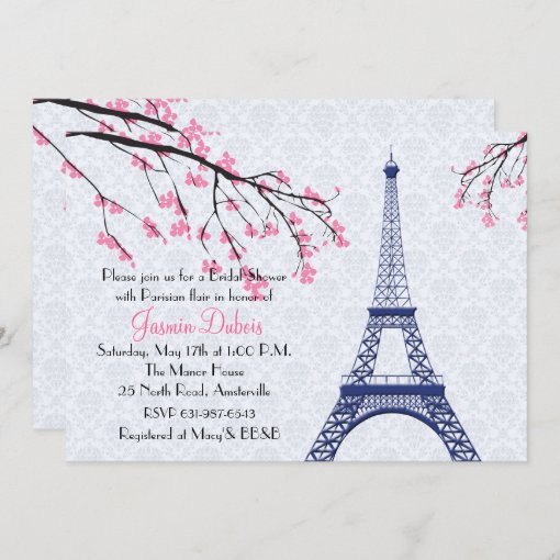 Springtime in Paris Bridal Shower Invitation | Zazzle