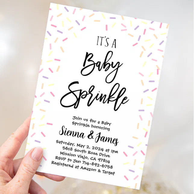 Sprinkle Baby Shower Invitation | Zazzle