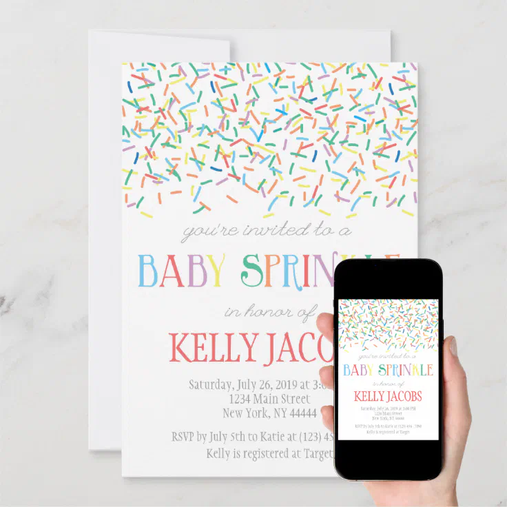 Sprinkle Baby Shower Invitation | Zazzle