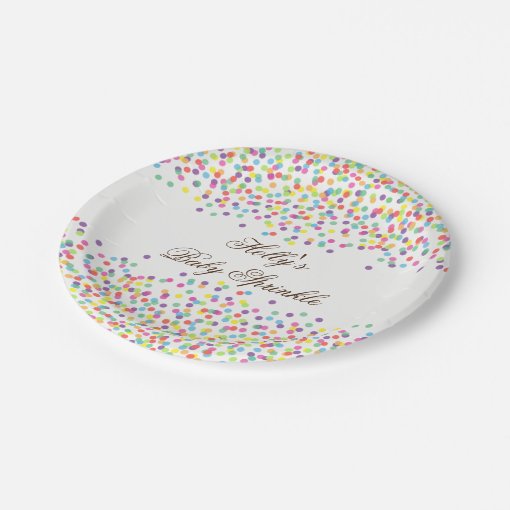 Sprinkle Baby Shower Plates, Confetti Party Plates | Zazzle