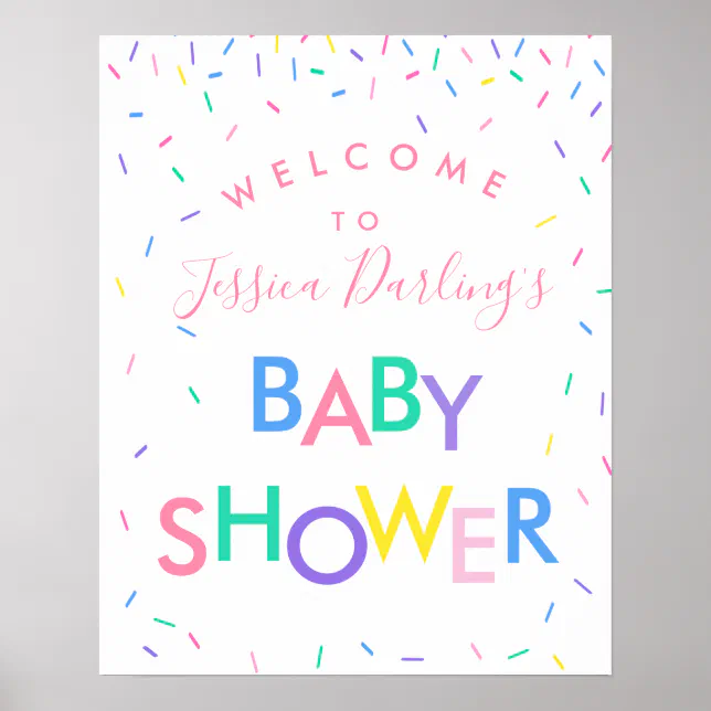 Sprinkle Baby Shower Welcome Poster | Zazzle