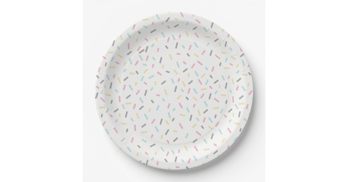 Sprinkle Party Plates (White) | Zazzle