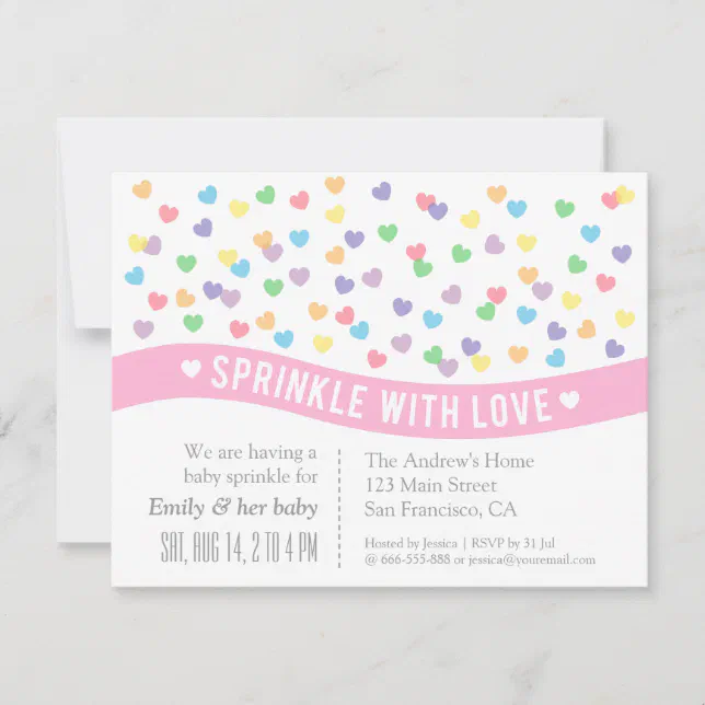 Sprinkle with Love Baby Sprinkle Invitations | Zazzle